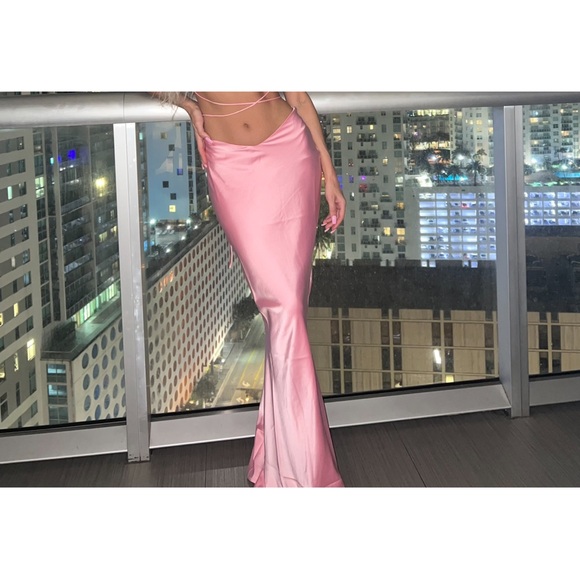 Baby Boo | Skirts | Babyboo Pink Satin Dress | Poshmark